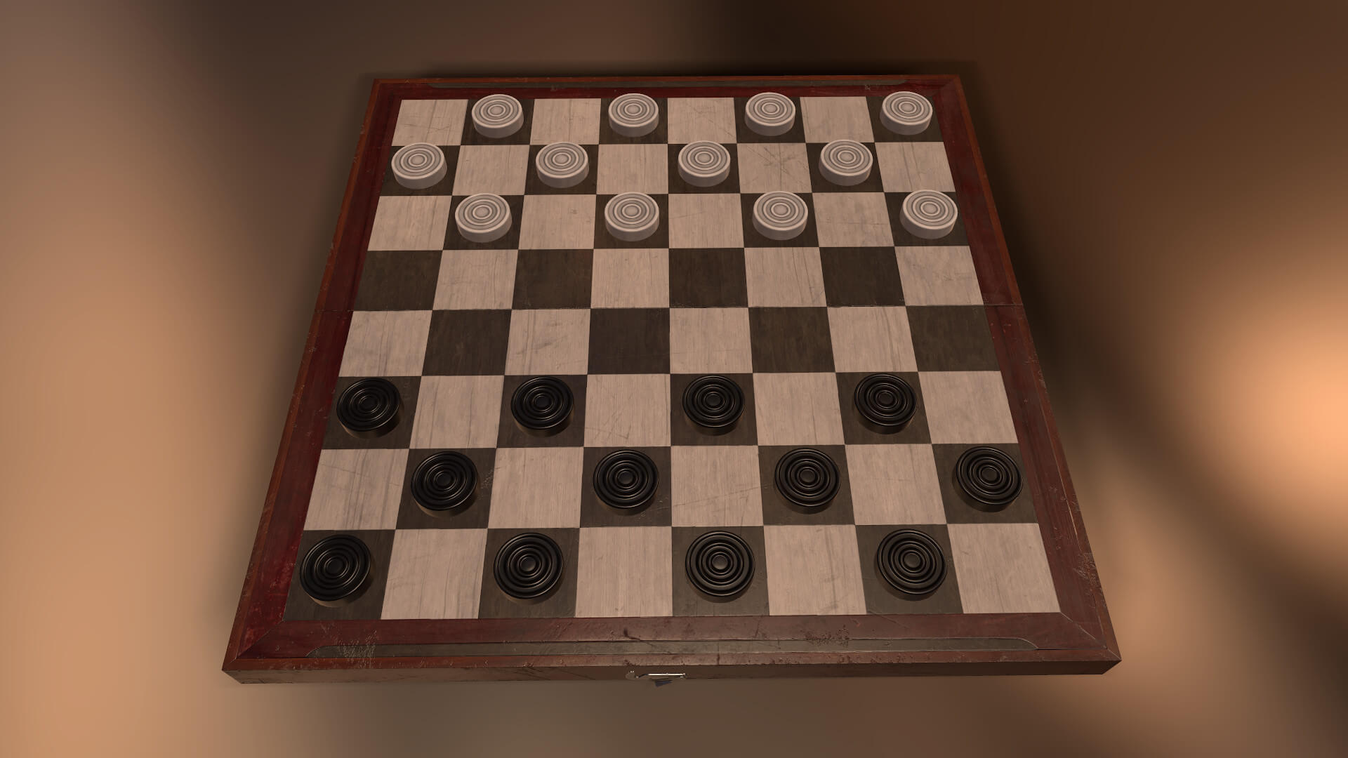 Wood Checkers - 3D Model by Grishmanovskij Anton