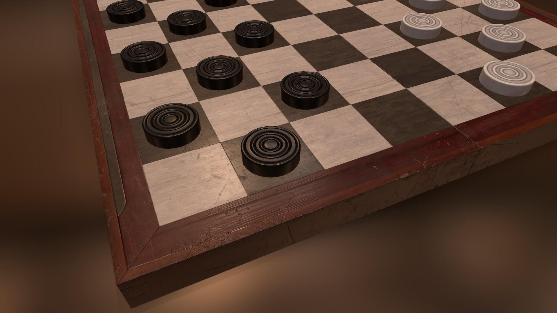 Wood Checkers - 3D Model by Grishmanovskij Anton