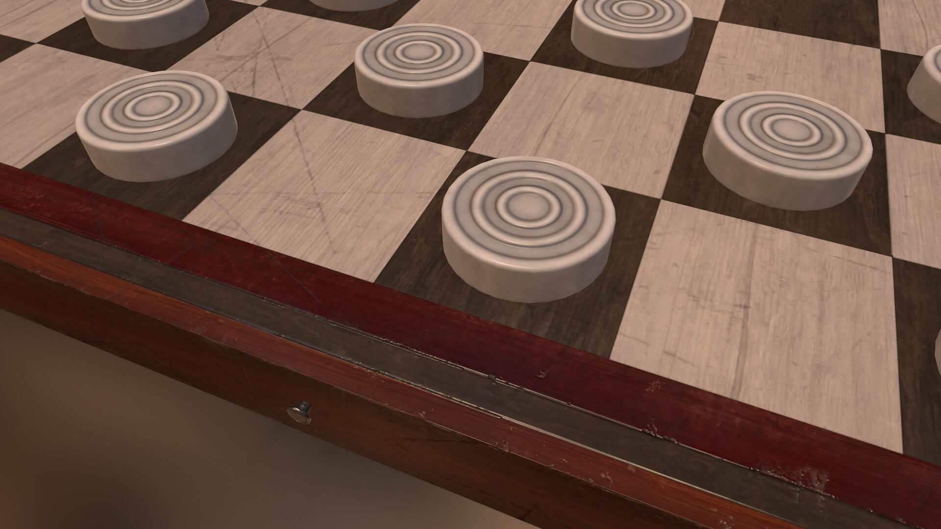 Wood Checkers - 3D Model by Grishmanovskij Anton