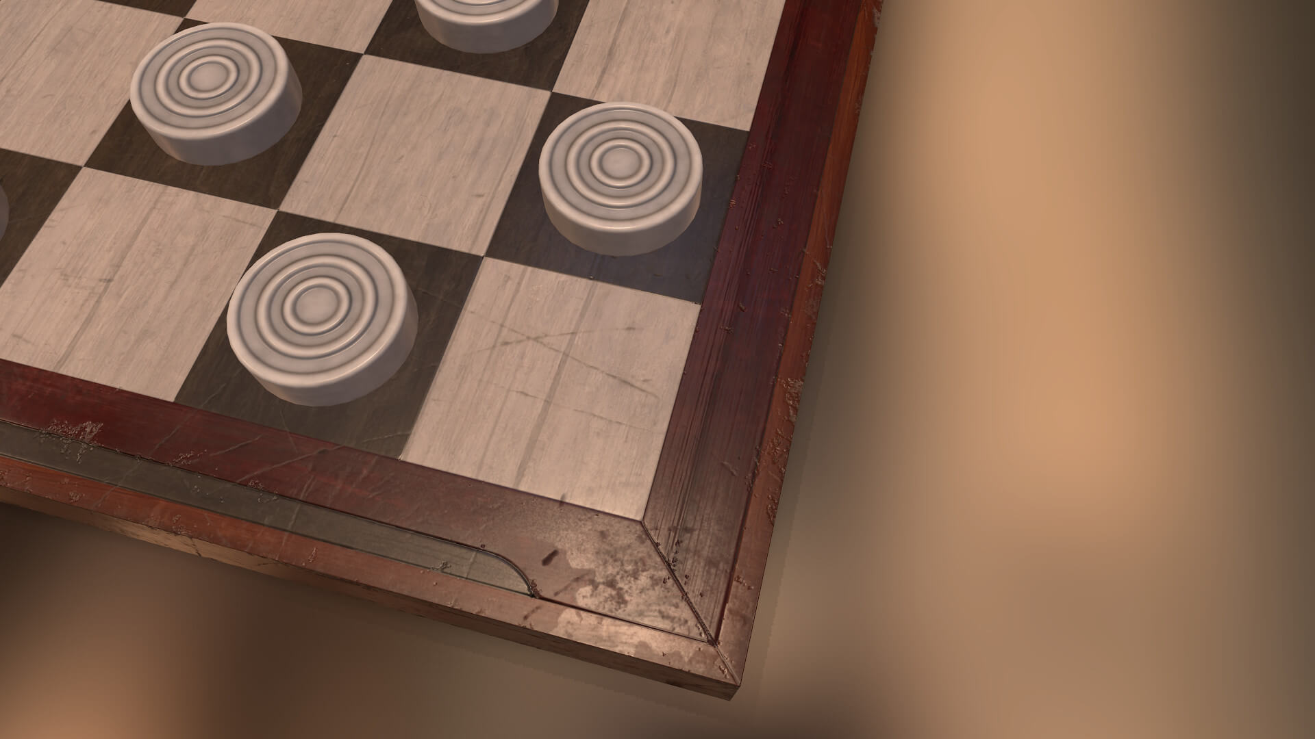 Wood Checkers - 3D Model by Grishmanovskij Anton