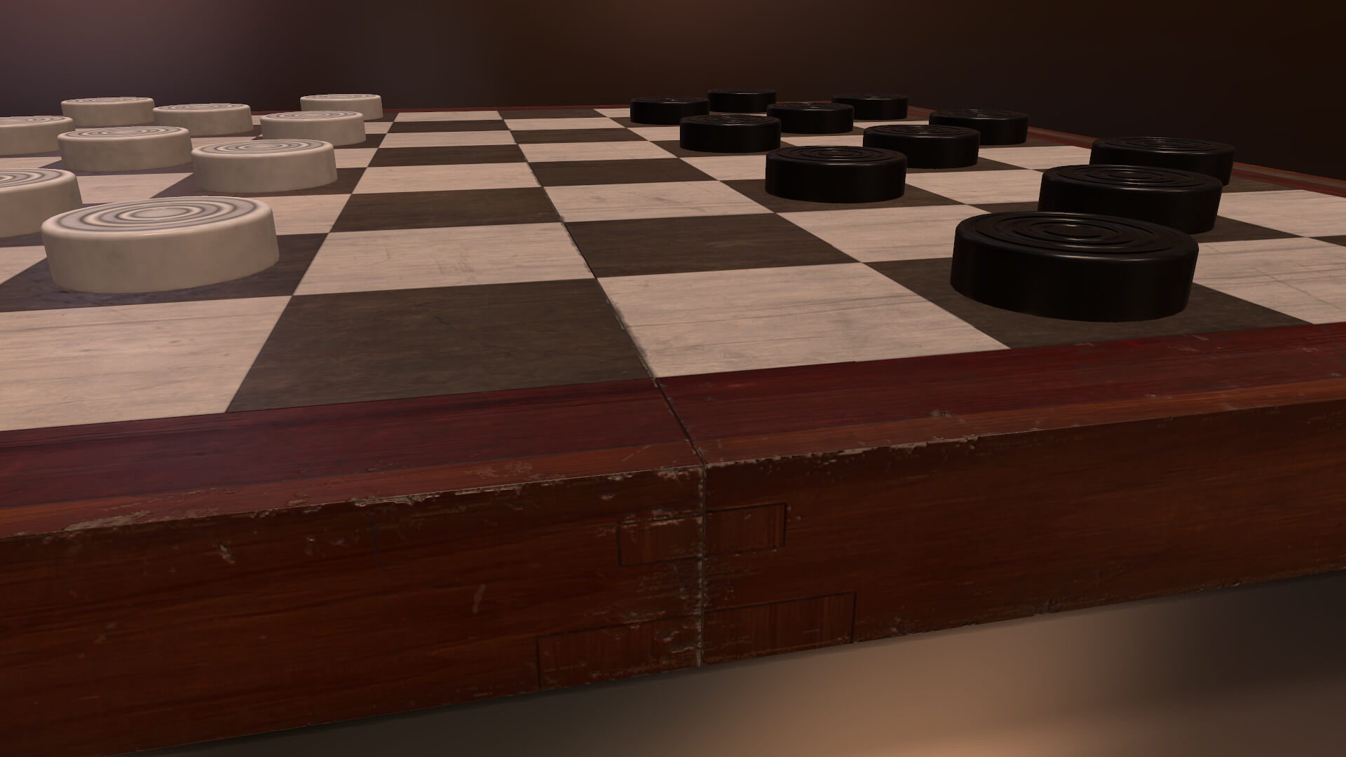 Wood Checkers - 3D Model by Grishmanovskij Anton