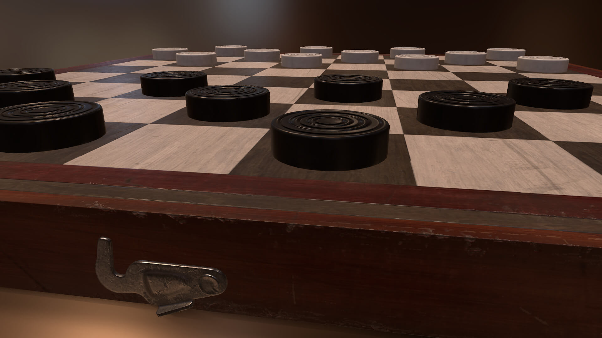 Wood Checkers - 3D Model by Grishmanovskij Anton