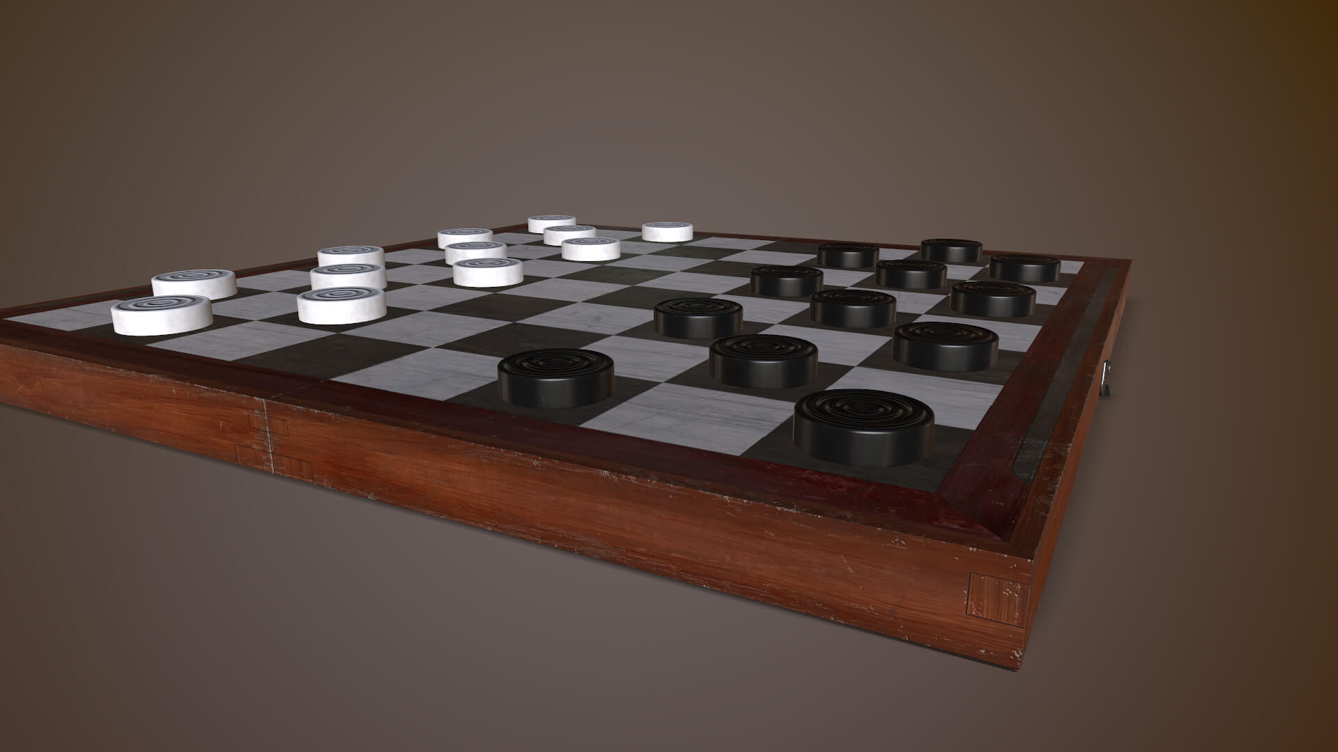 Wood Checkers - 3D Model by Grishmanovskij Anton