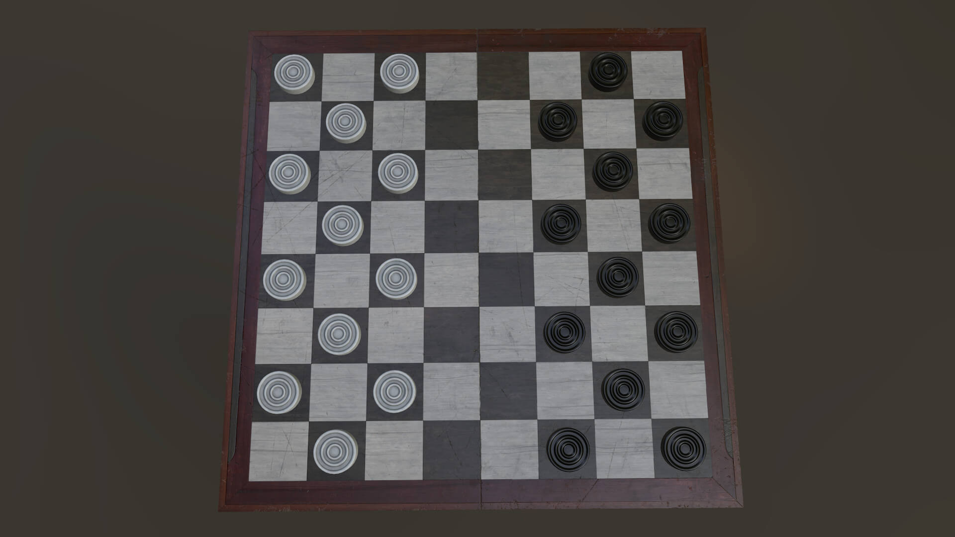 Wood Checkers - 3D Model by Grishmanovskij Anton