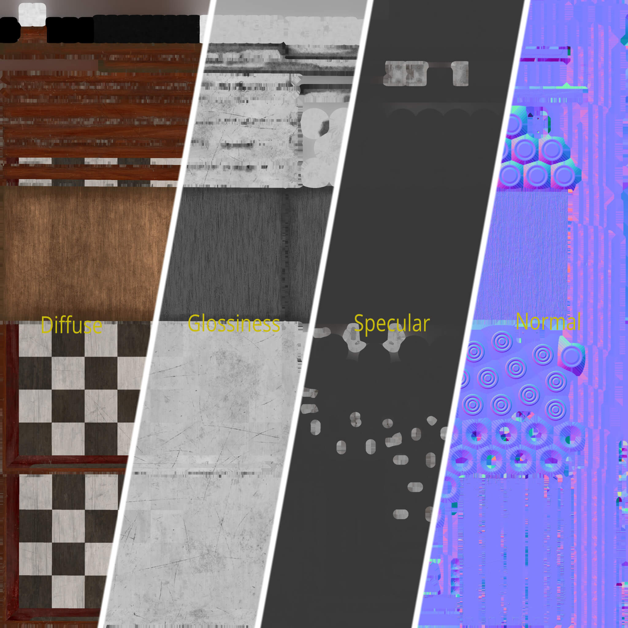 Wood Checkers - 3D Model by Grishmanovskij Anton