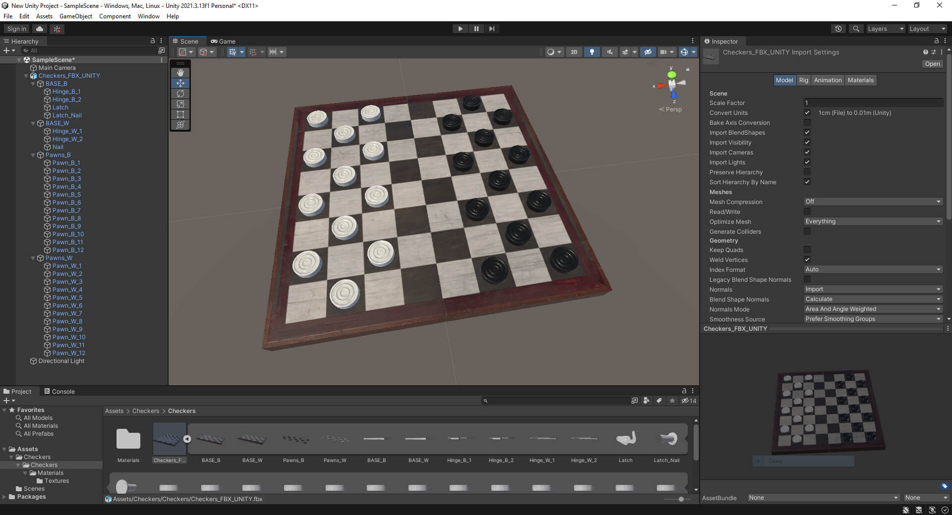 Wood Checkers - 3D Model by Grishmanovskij Anton