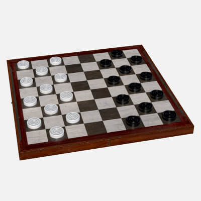 Wood Checkers - 3D Model by Grishmanovskij Anton