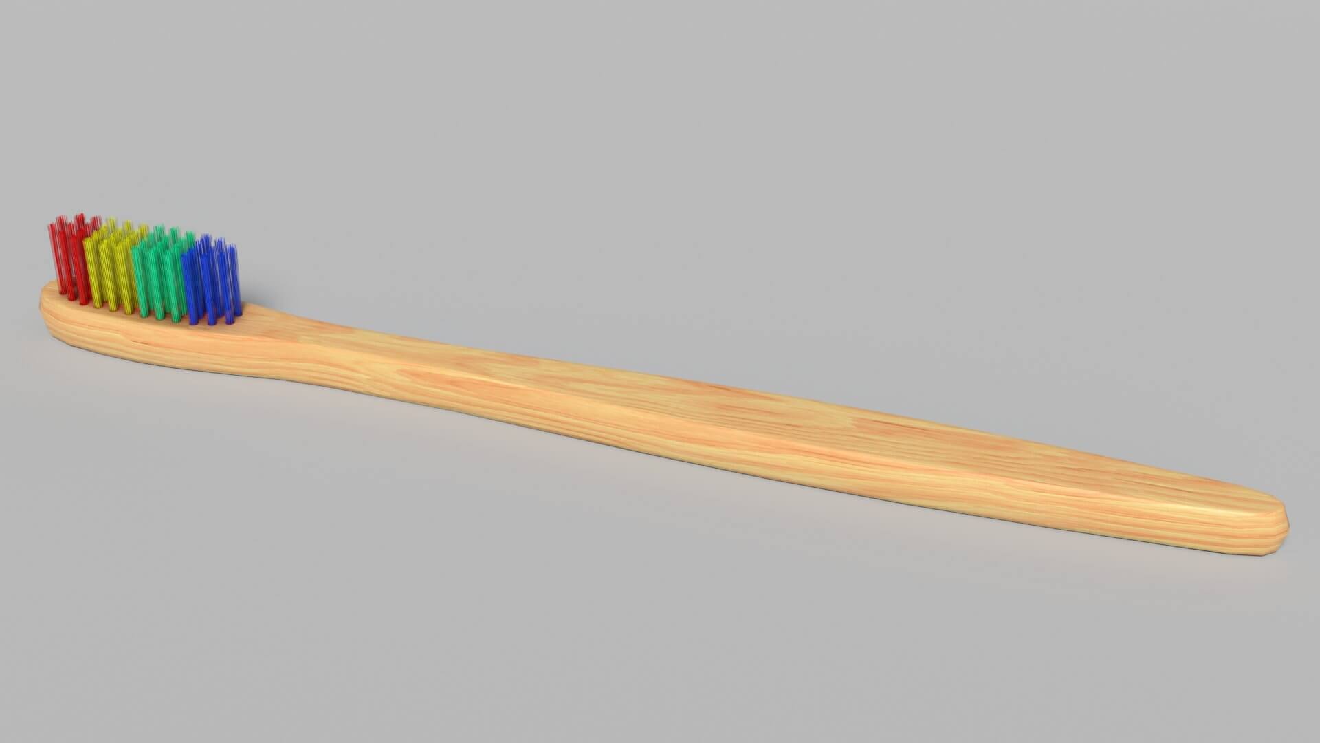 Children Wooden Toothbrush - 3D Model by Grishmanovskij Anton