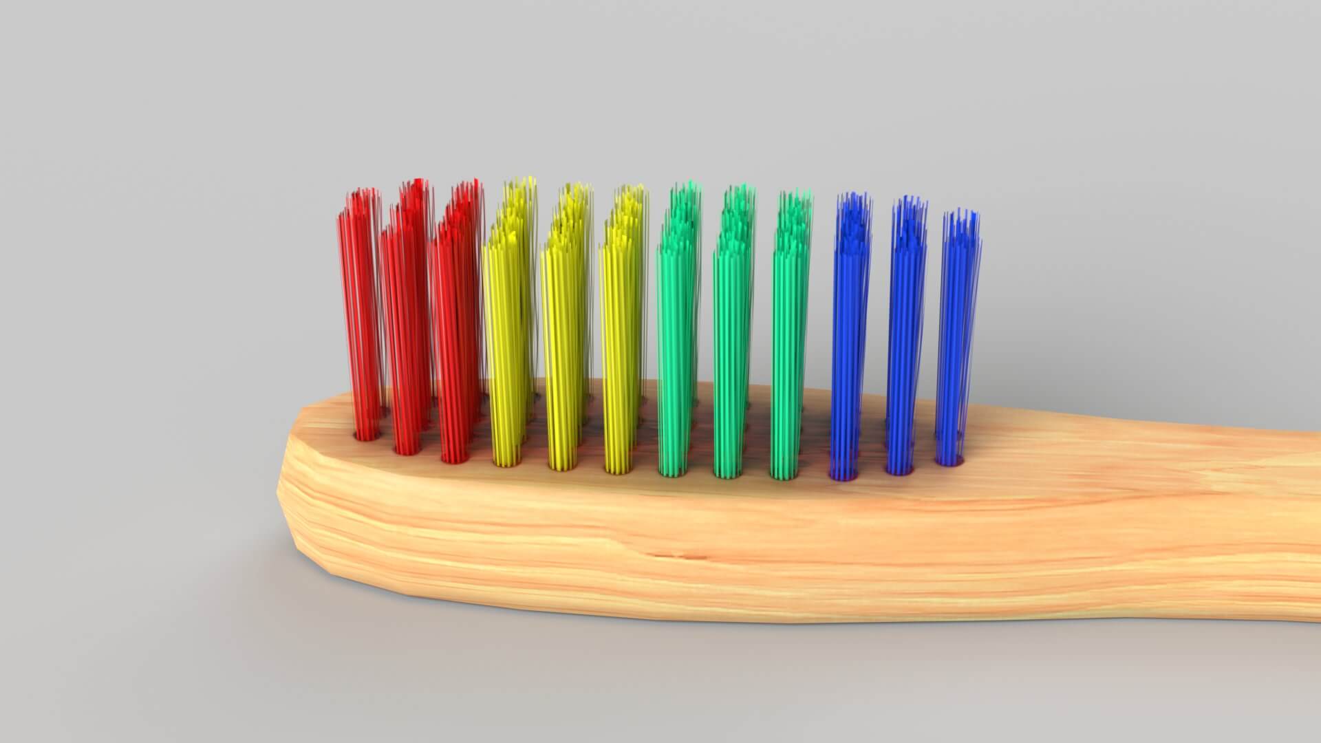 Children Wooden Toothbrush - 3D Model by Grishmanovskij Anton