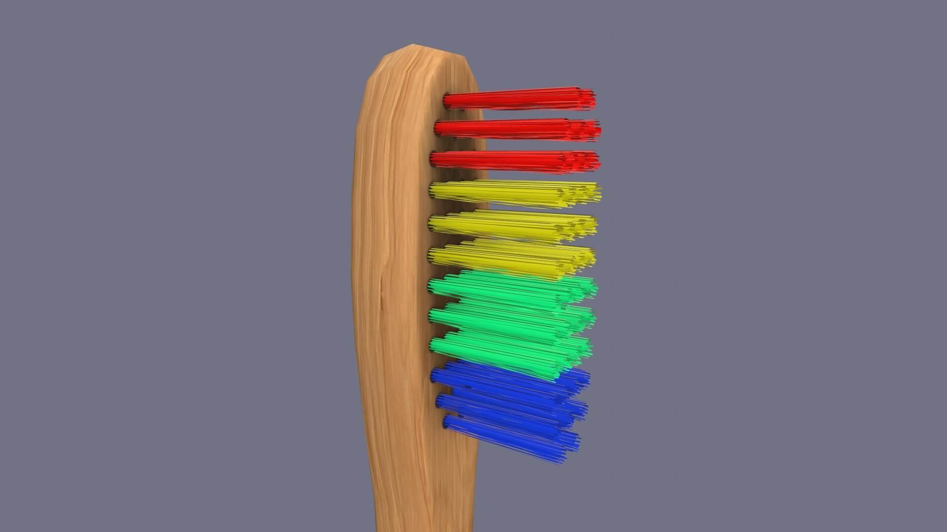Children Wooden Toothbrush - 3D Model by Grishmanovskij Anton