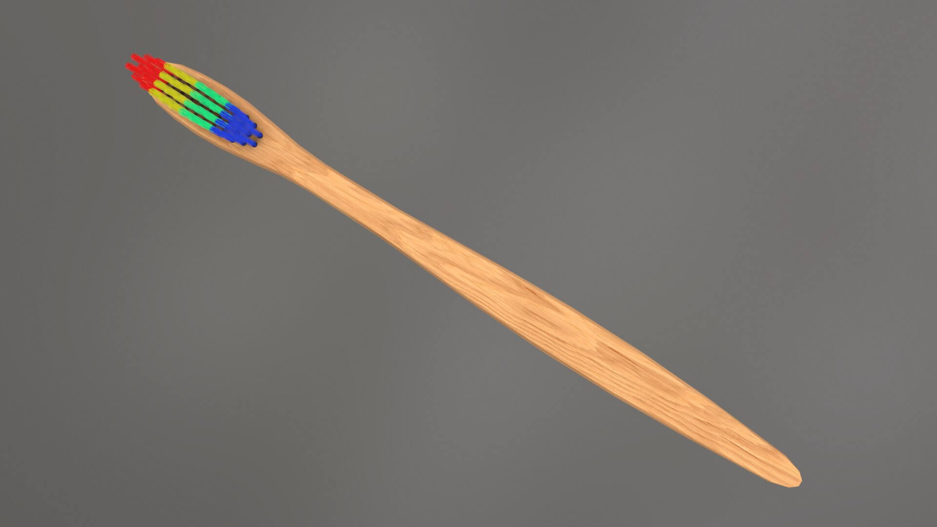 Children Wooden Toothbrush - 3D Model by Grishmanovskij Anton