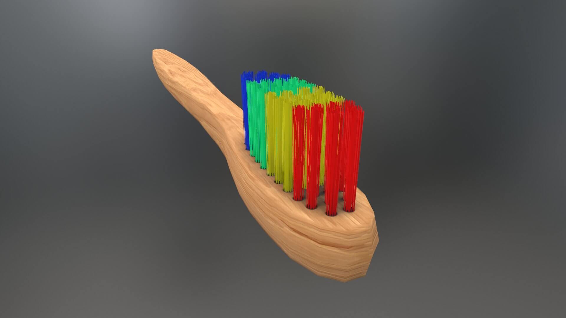 Children Wooden Toothbrush - 3D Model by Grishmanovskij Anton