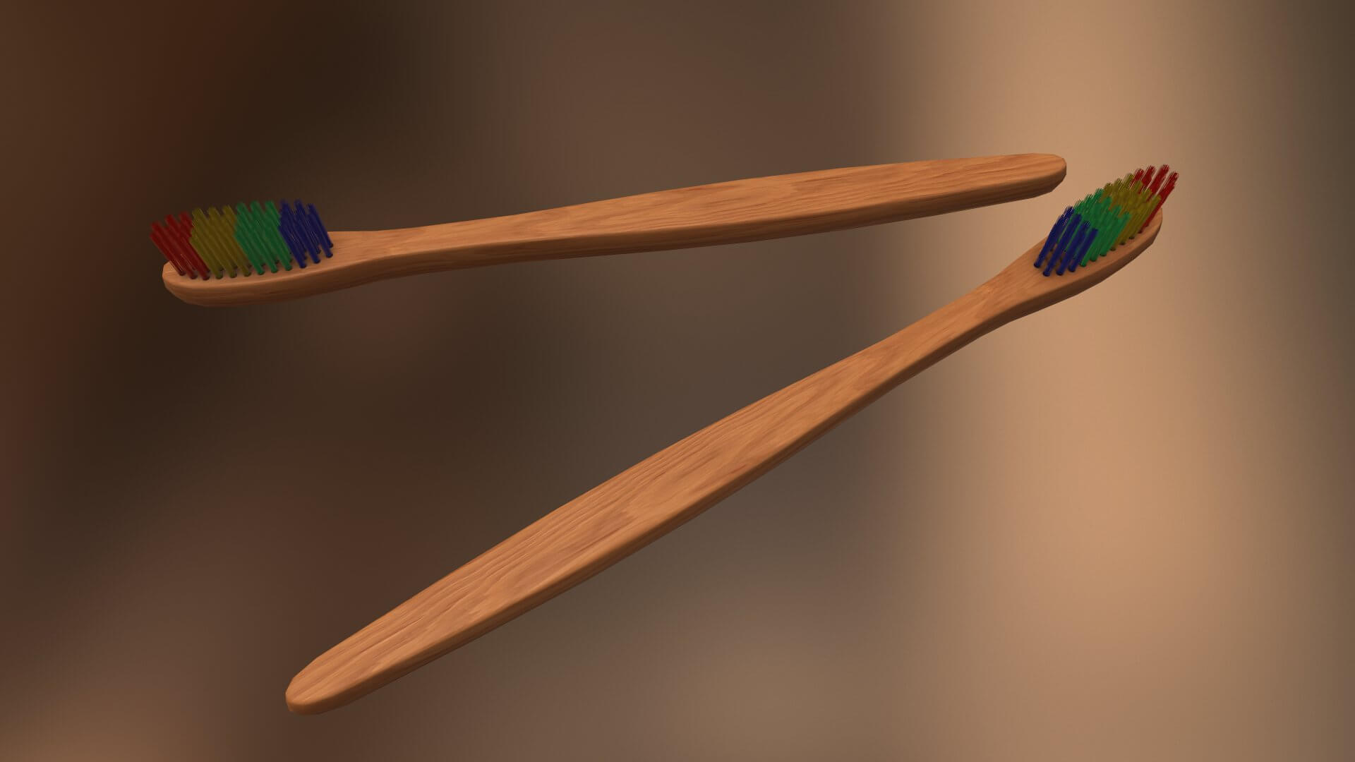 Children Wooden Toothbrush - 3D Model by Grishmanovskij Anton