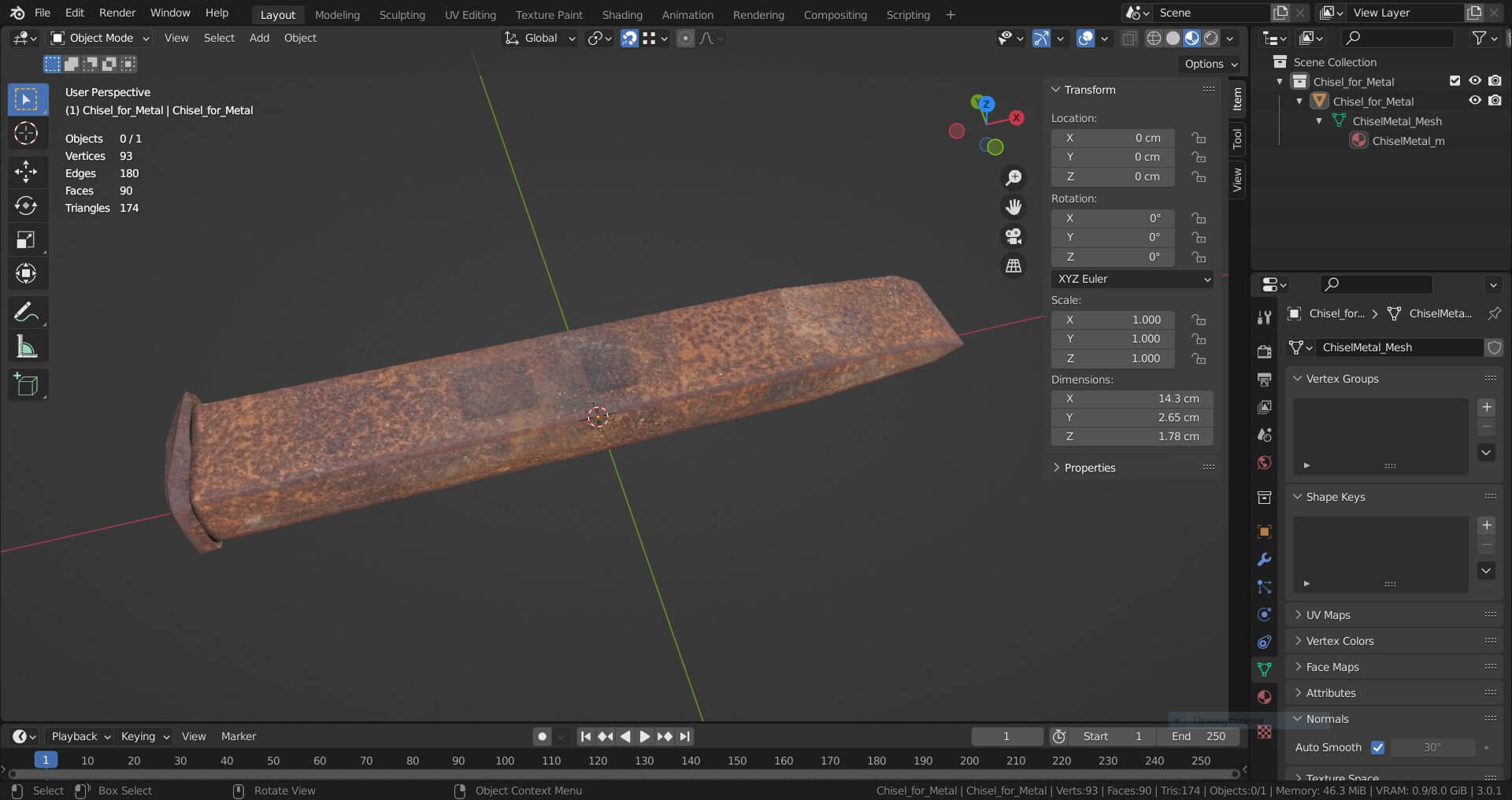 Chisel - 3D Model by Grishmanovskij Anton