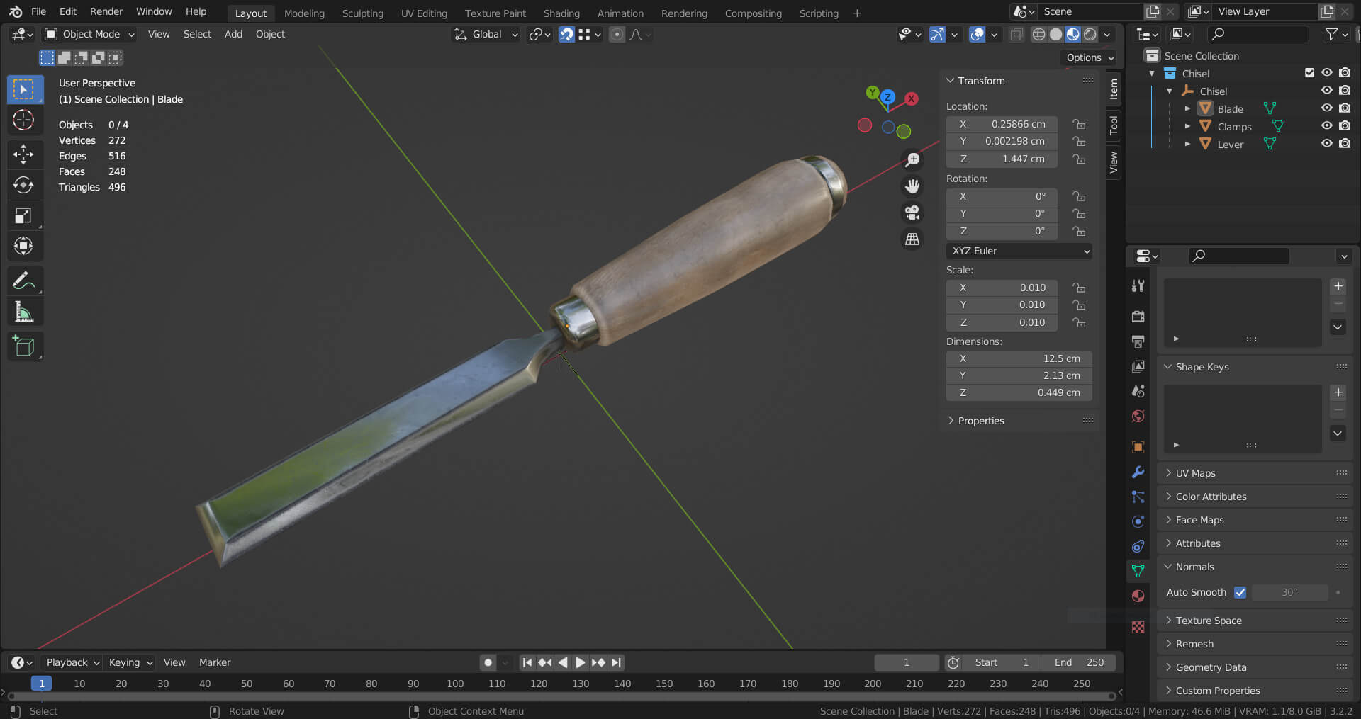 Chisel - 3D Model by Grishmanovskij Anton