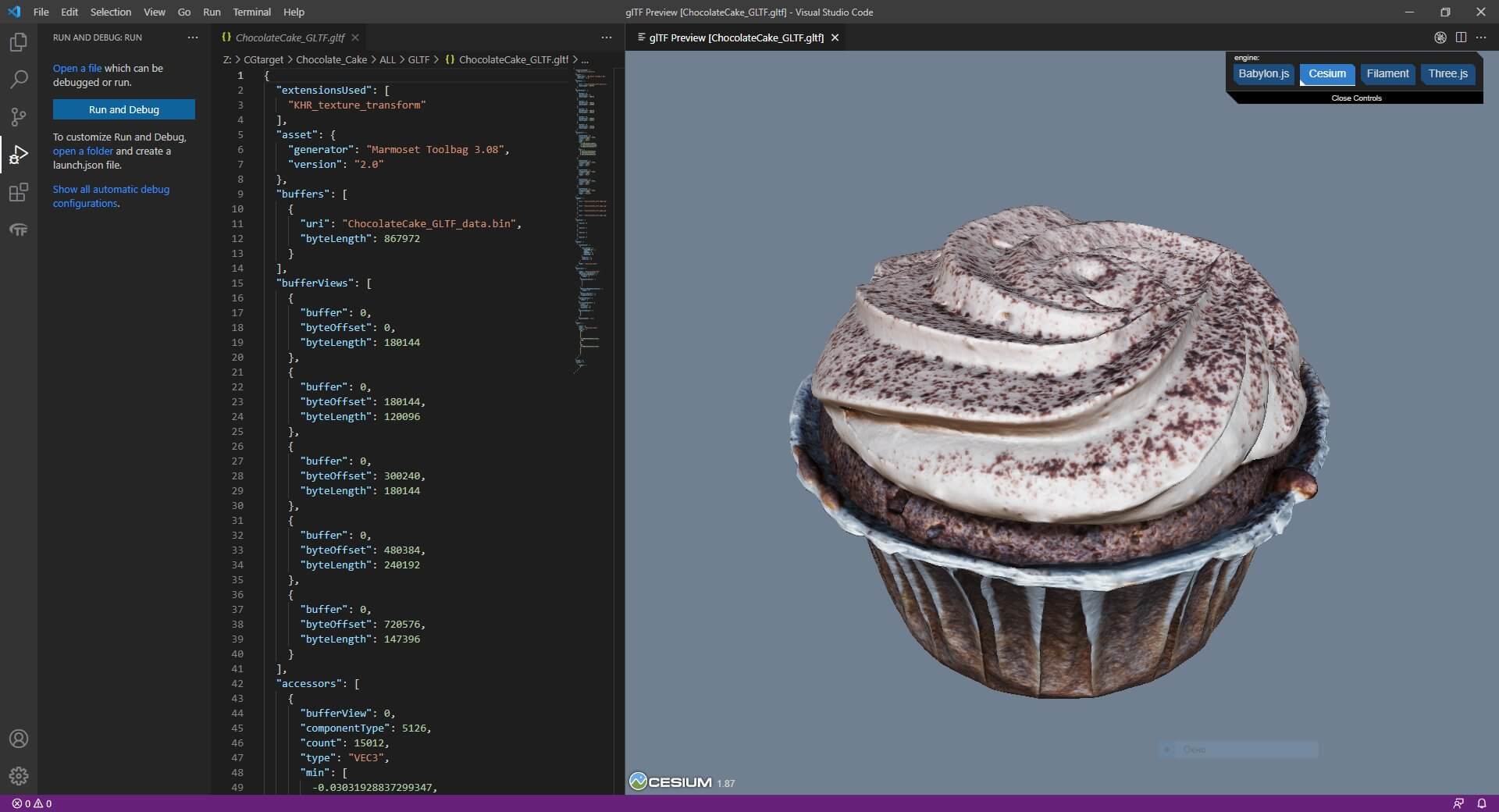 Chocolate Cake - 3D Model by Grishmanovskij Anton