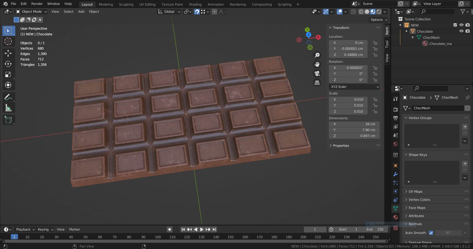 Chocolate - 3D Model by Grishmanovskij Anton