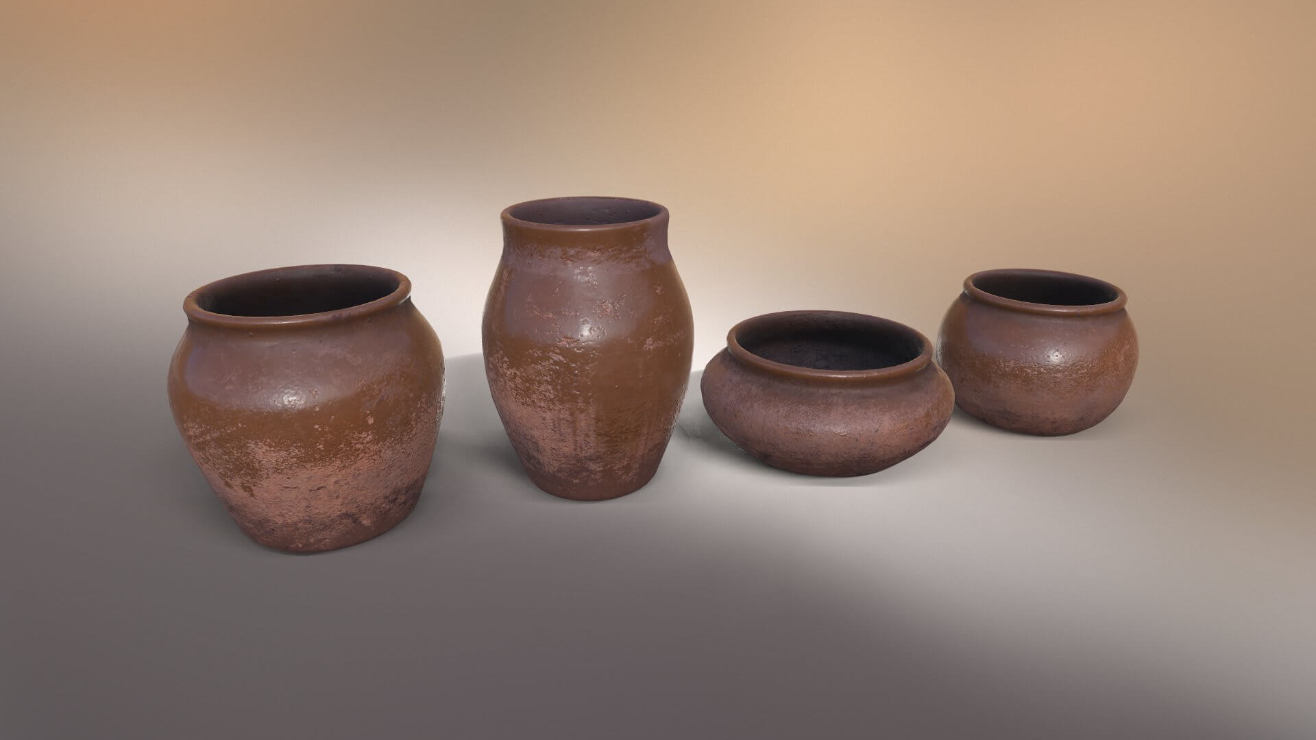Clay Pots - 3D Model by Grishmanovskij Anton