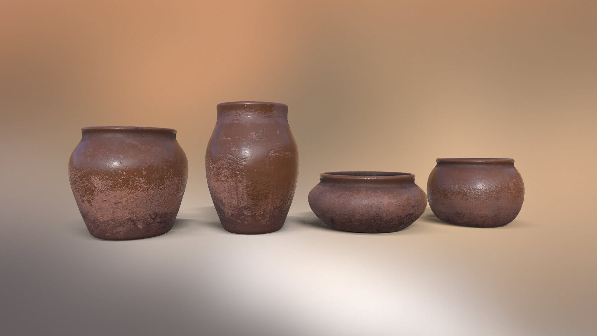 Clay Pots - 3D Model by Grishmanovskij Anton