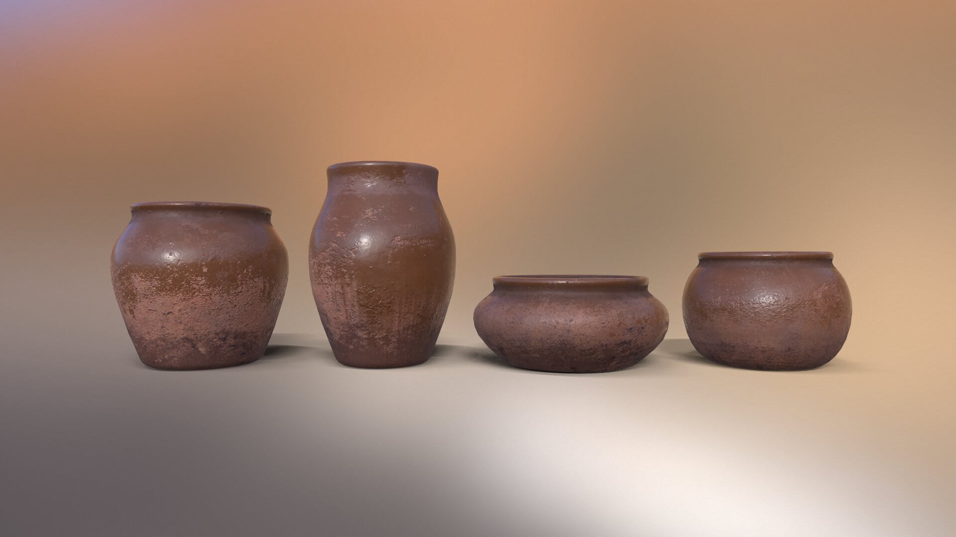 Clay Pots - 3D Model by Grishmanovskij Anton