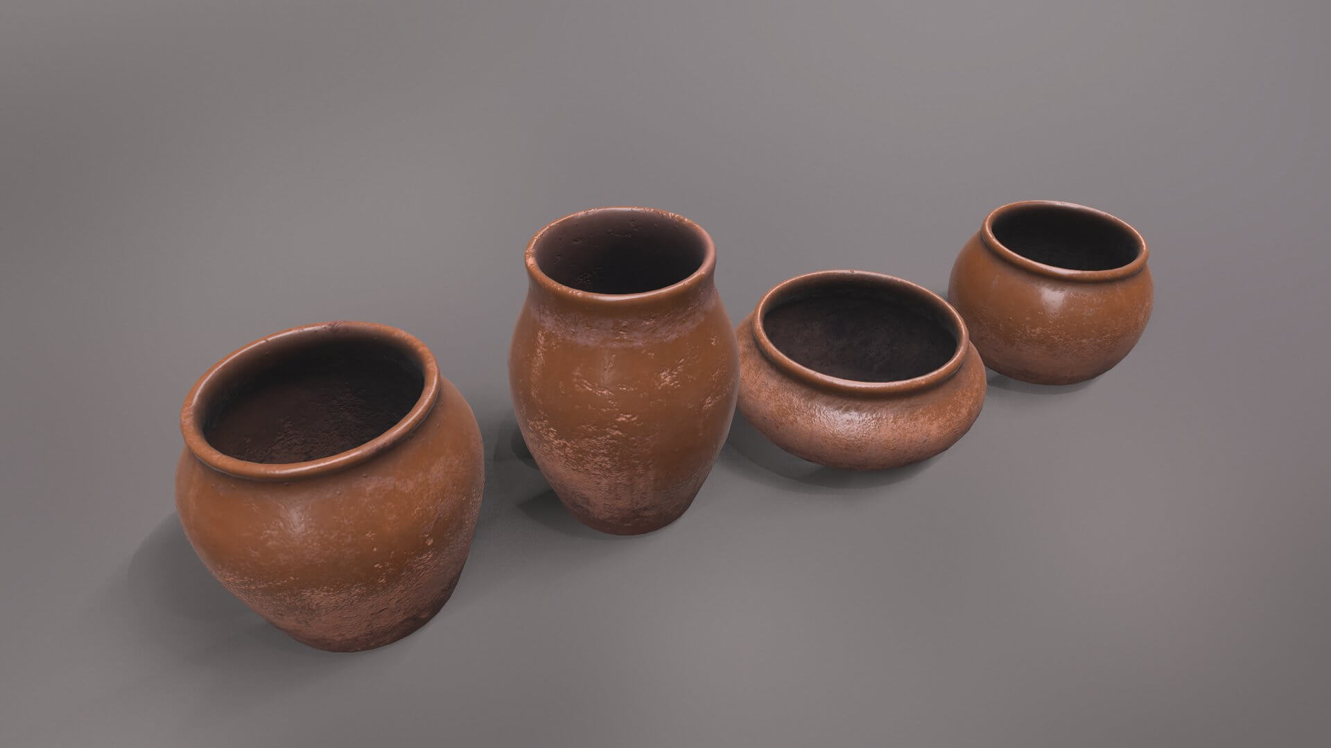 Clay Pots - 3D Model by Grishmanovskij Anton