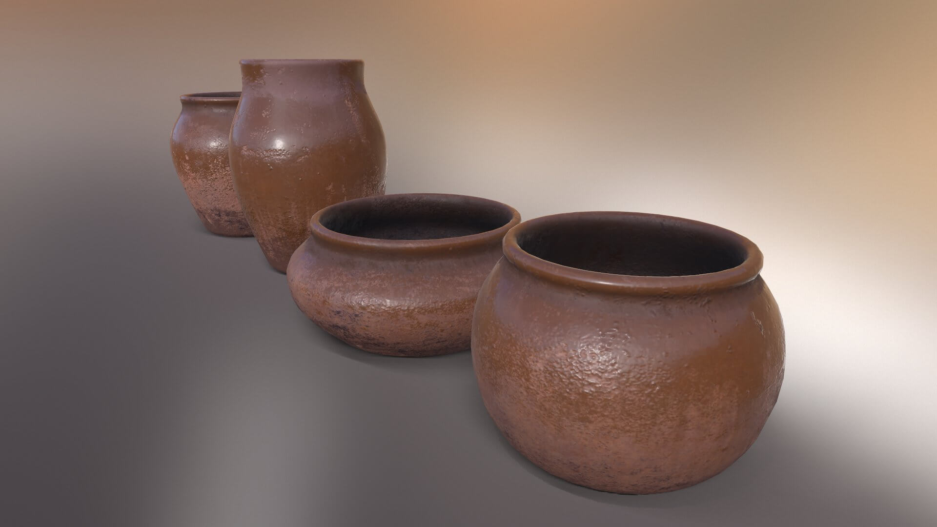 Clay Pots - 3D Model by Grishmanovskij Anton