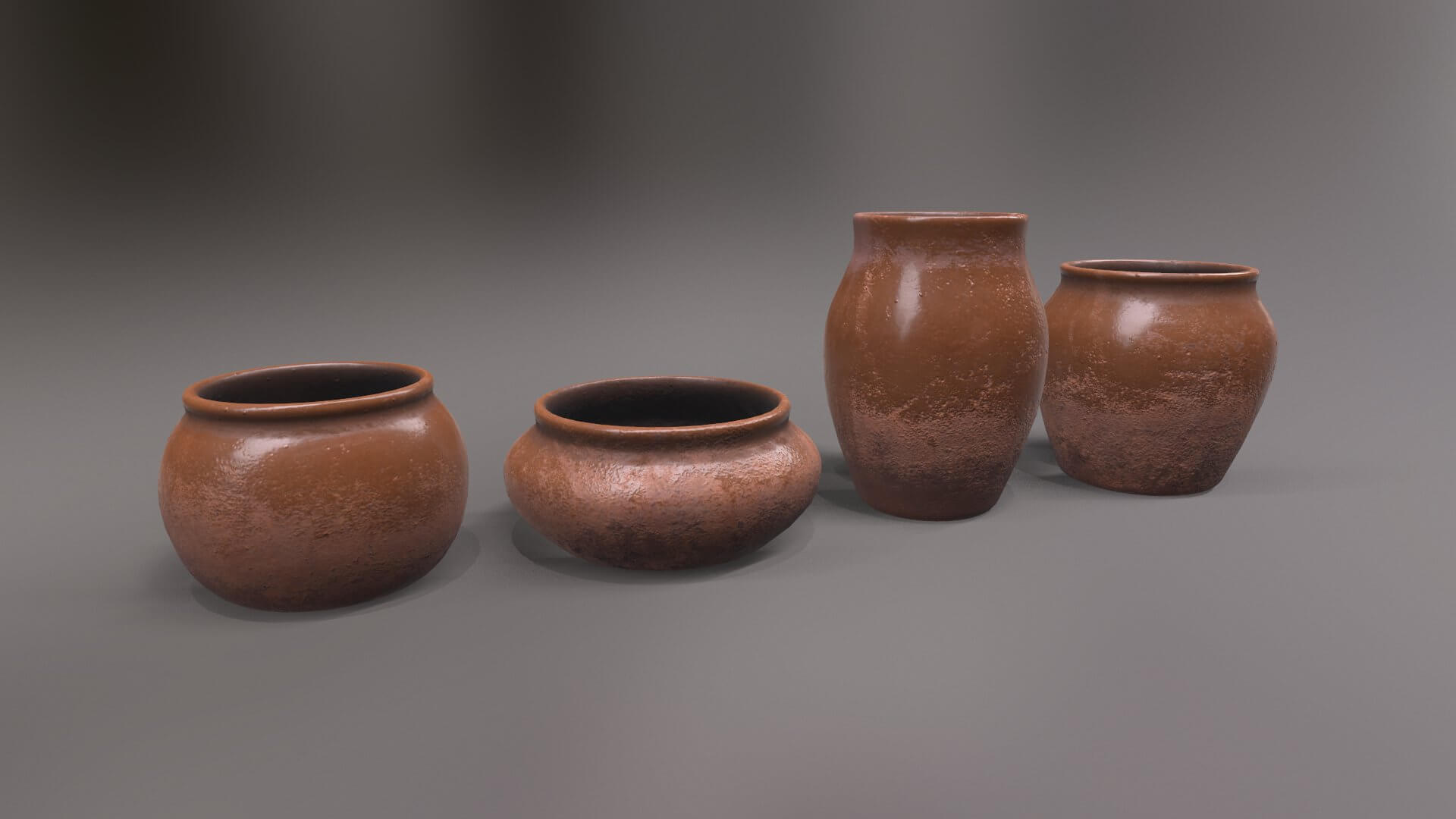 Clay Pots - 3D Model by Grishmanovskij Anton