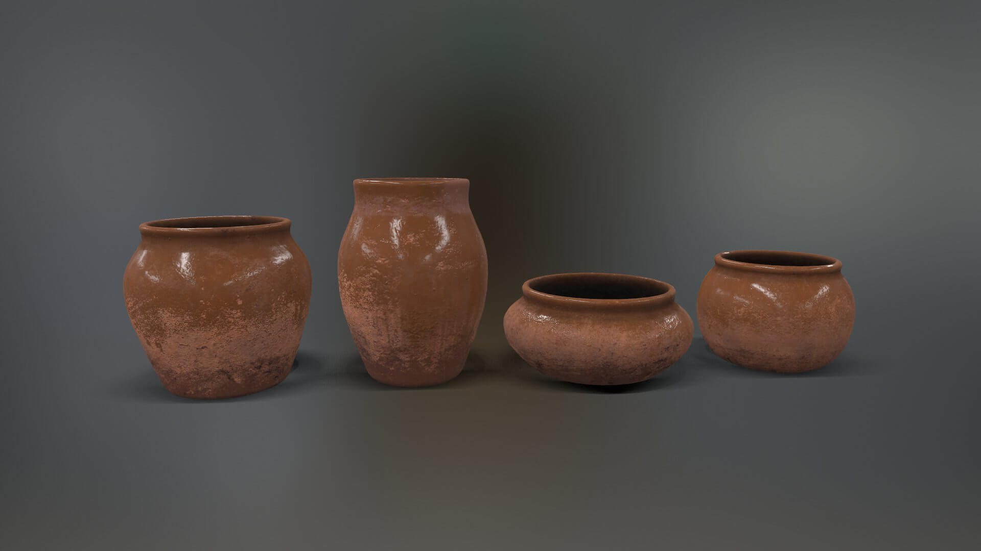 Clay Pots - 3D Model by Grishmanovskij Anton