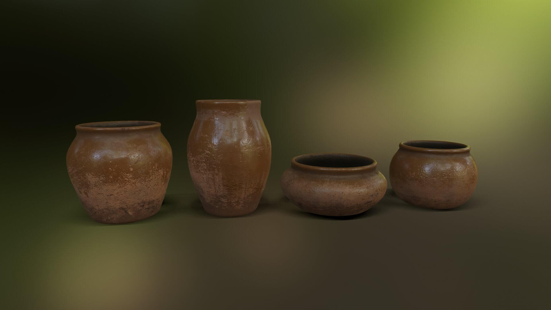 Clay Pots - 3D Model by Grishmanovskij Anton