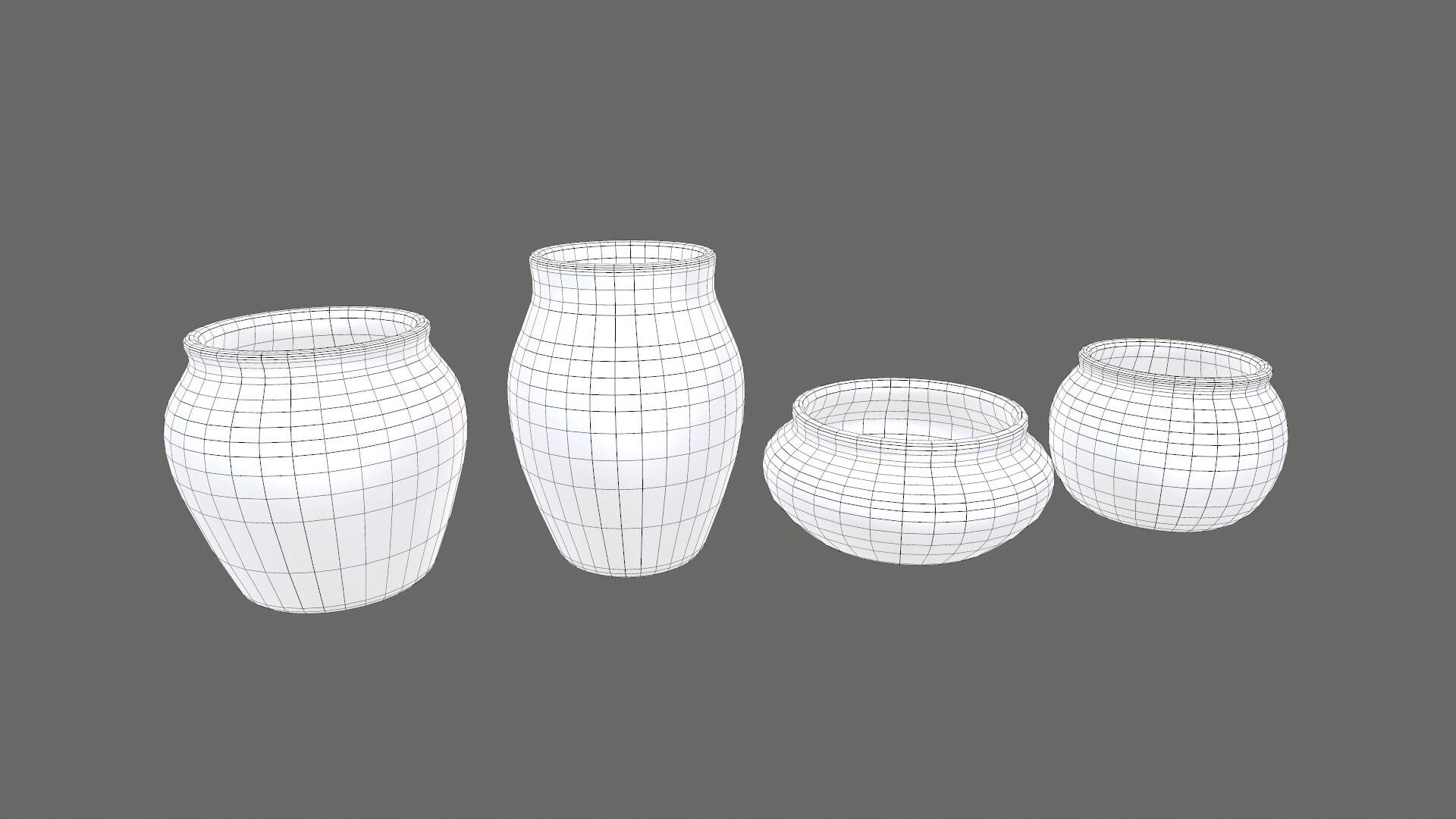 Clay Pots - 3D Model by Grishmanovskij Anton