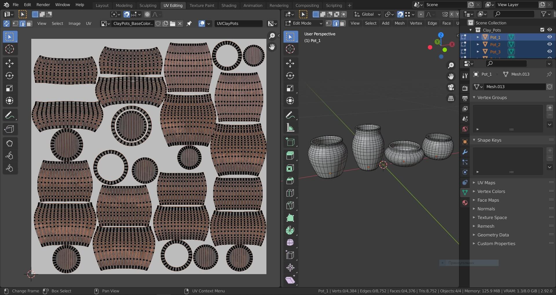 Clay Pots - 3D Model by Grishmanovskij Anton
