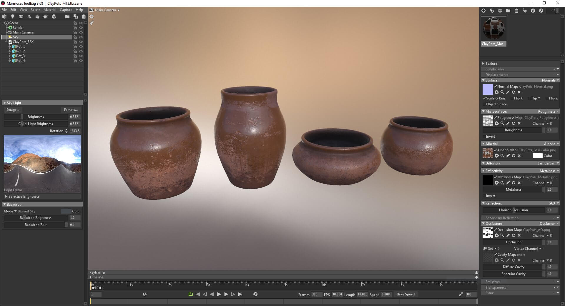 Clay Pots - 3D Model by Grishmanovskij Anton