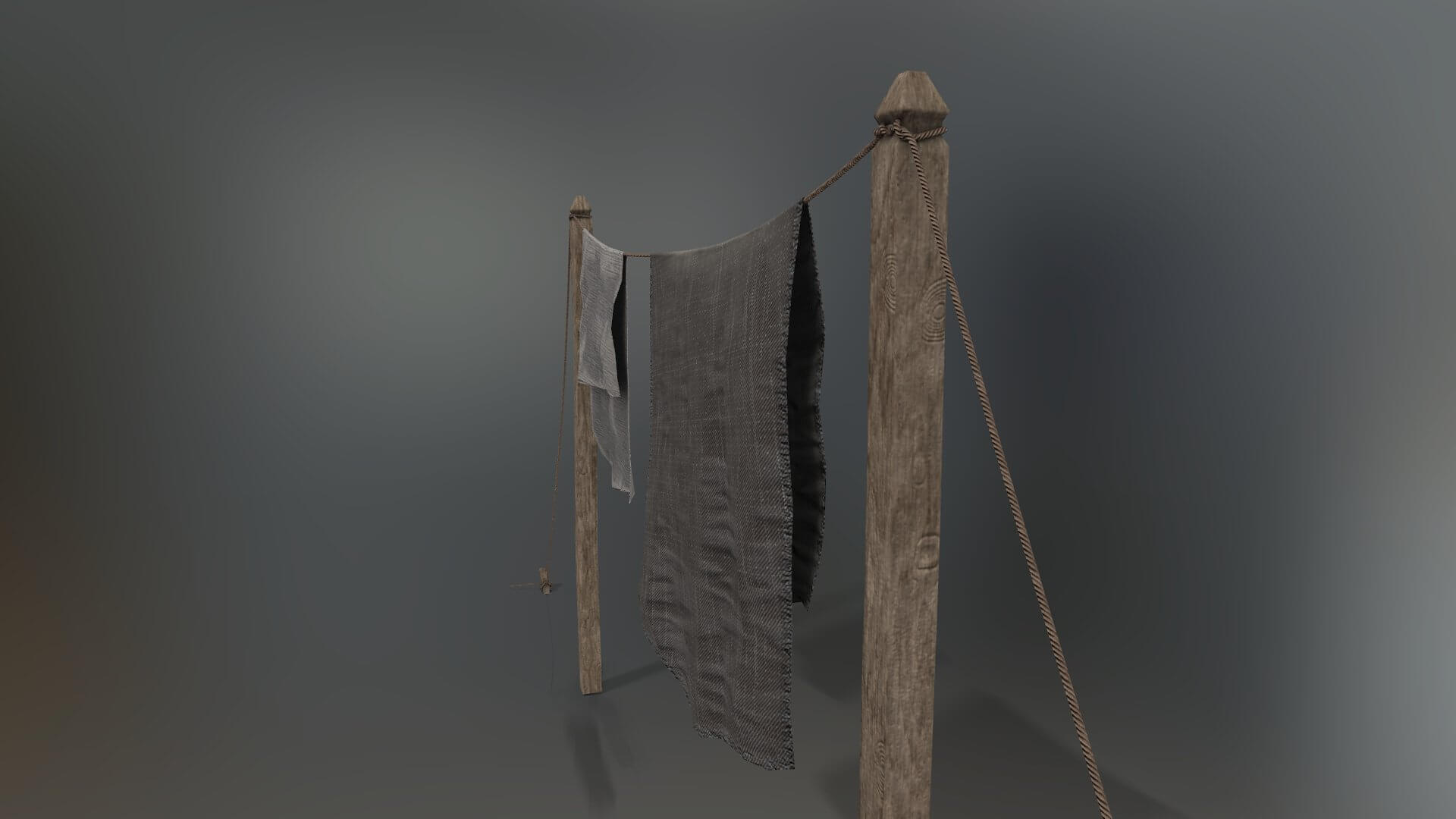 Clothesline - 3D Model by Grishmanovskij Anton