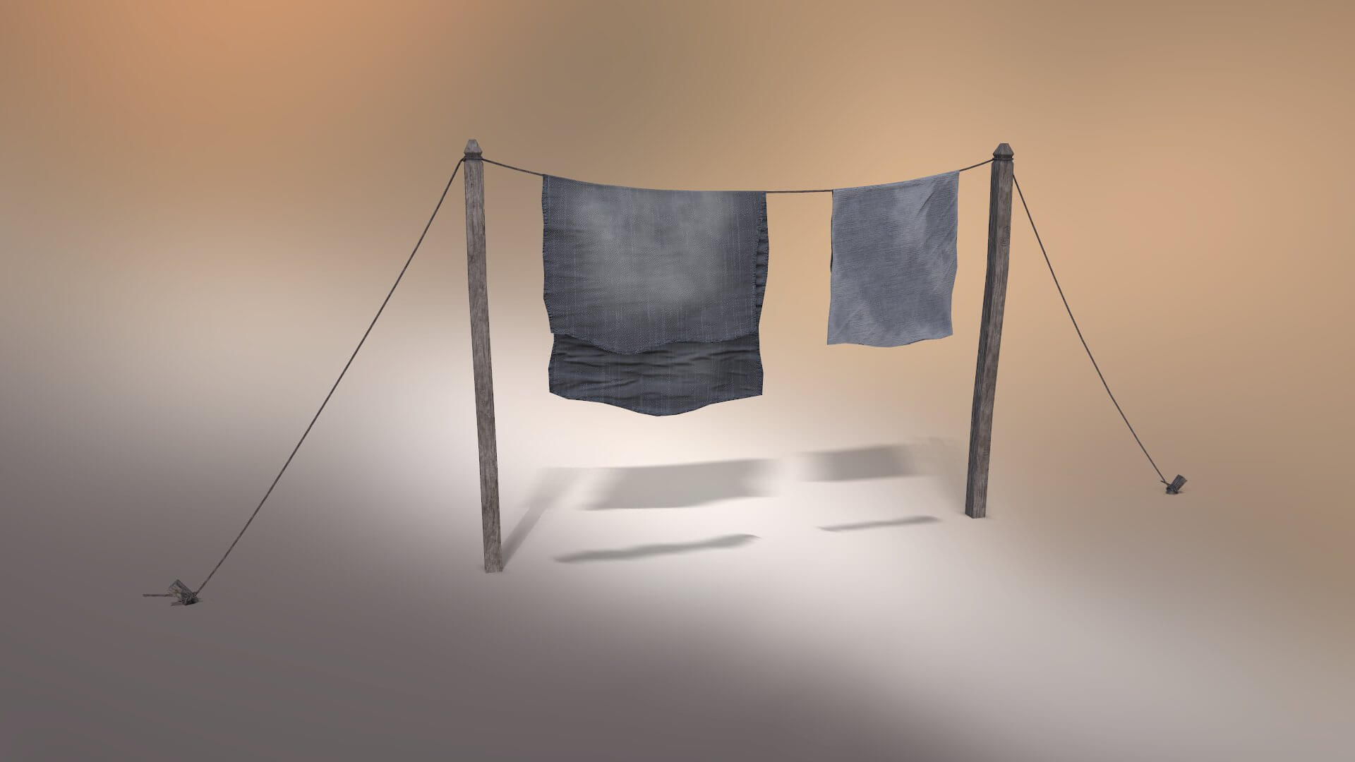 Clothesline - 3D Model by Grishmanovskij Anton