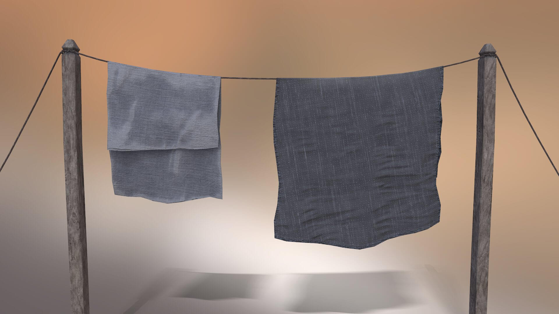 Clothesline - 3D Model by Grishmanovskij Anton