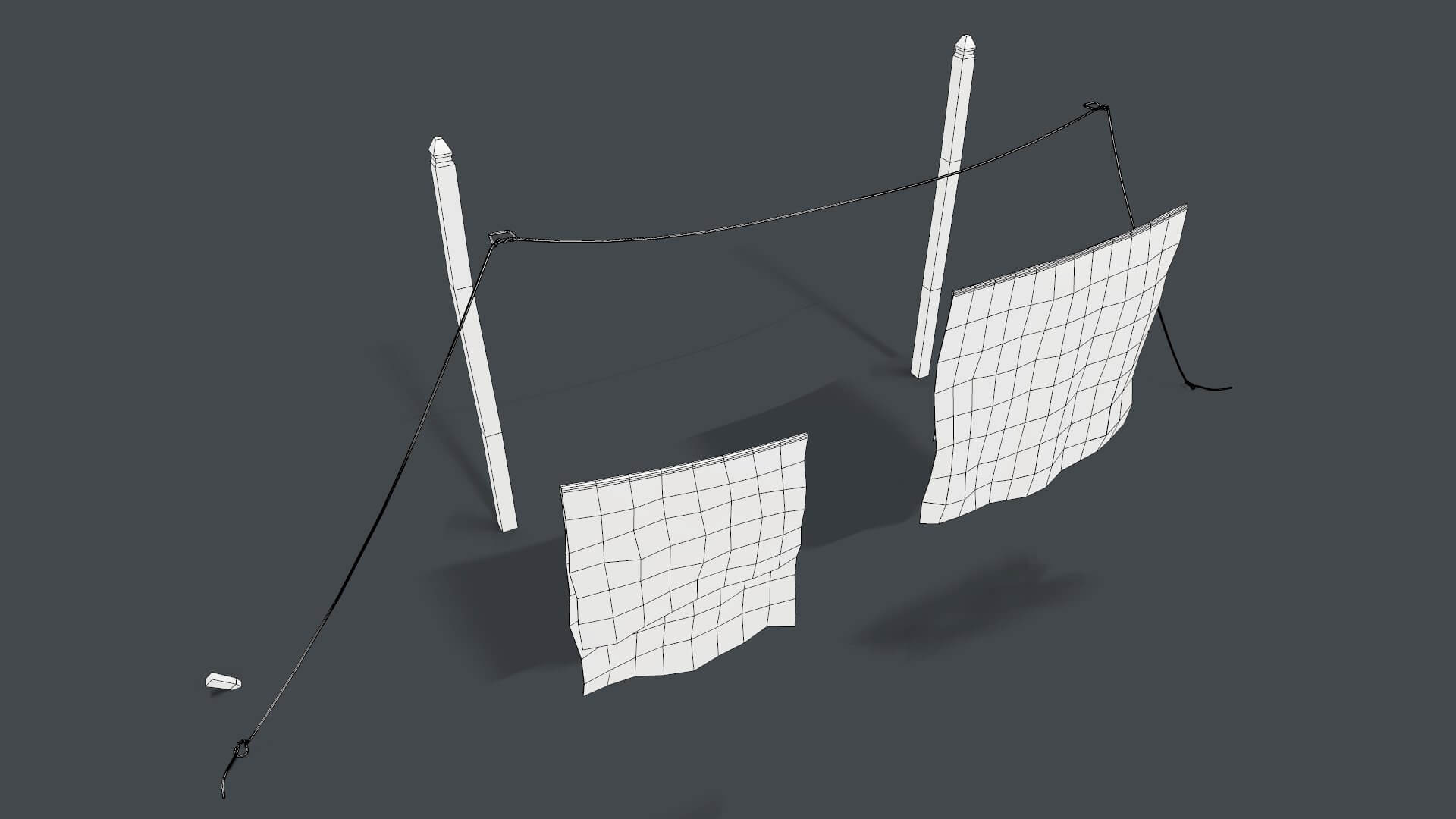 Clothesline - 3D Model by Grishmanovskij Anton