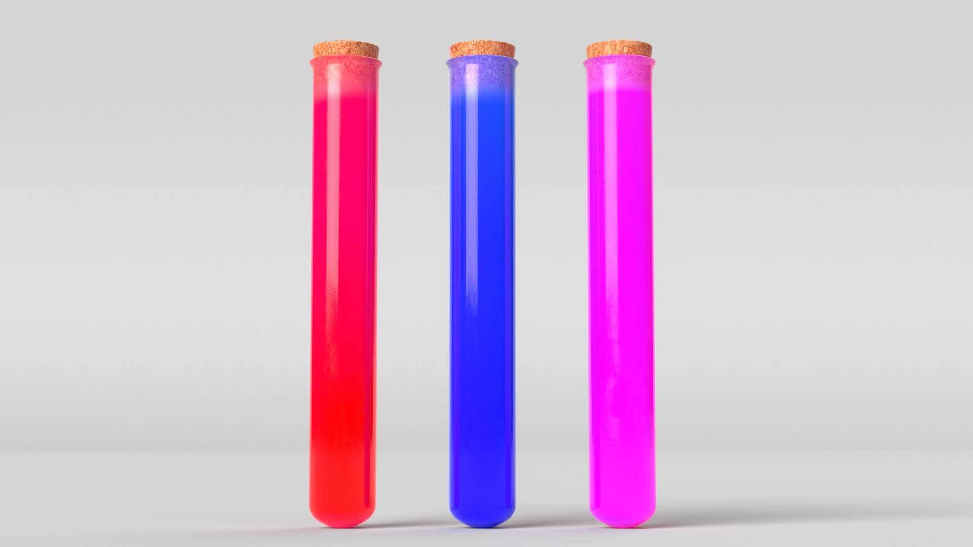 Colored Test Tubes - 3D Model by Grishmanovskij Anton