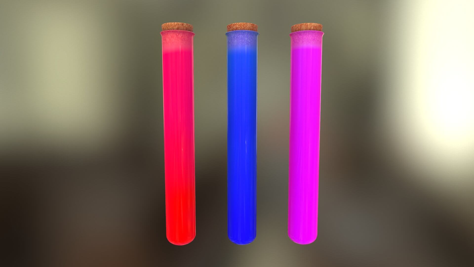 Colored Test Tubes - 3D Model by Grishmanovskij Anton