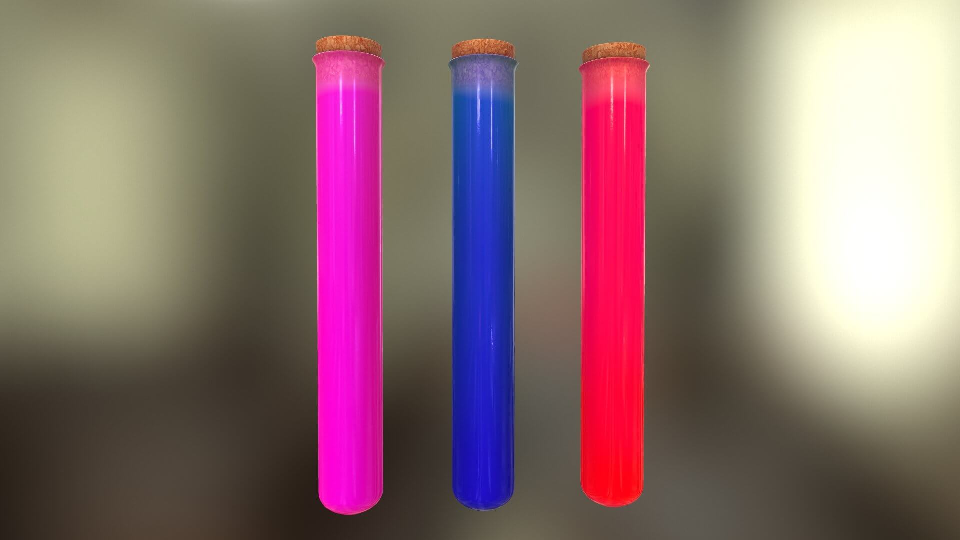 Colored Test Tubes - 3D Model by Grishmanovskij Anton