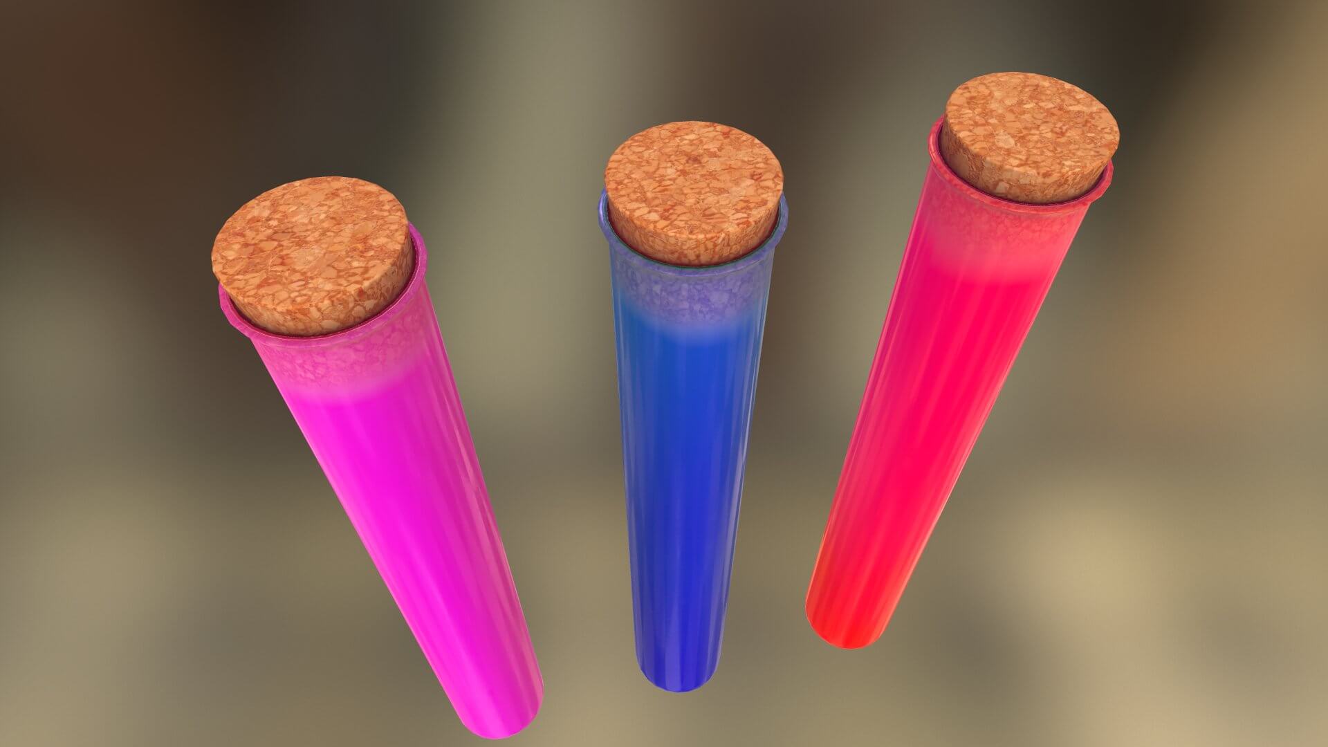 Colored Test Tubes - 3D Model by Grishmanovskij Anton