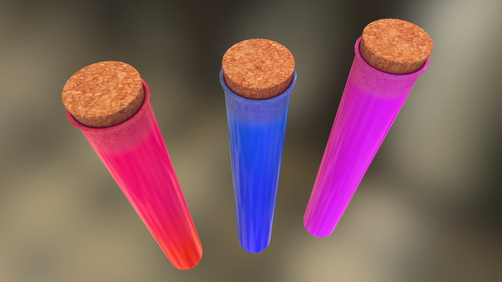 Colored Test Tubes - 3D Model by Grishmanovskij Anton