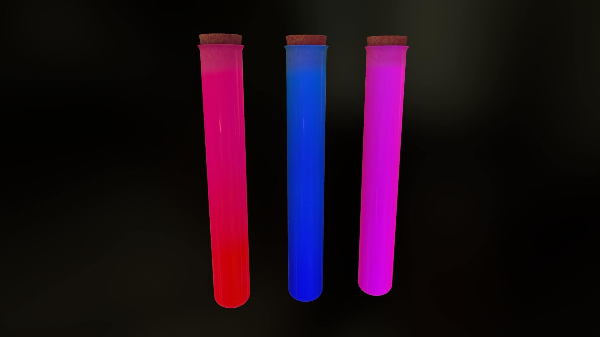 Colored Test Tubes - 3D Model by Grishmanovskij Anton