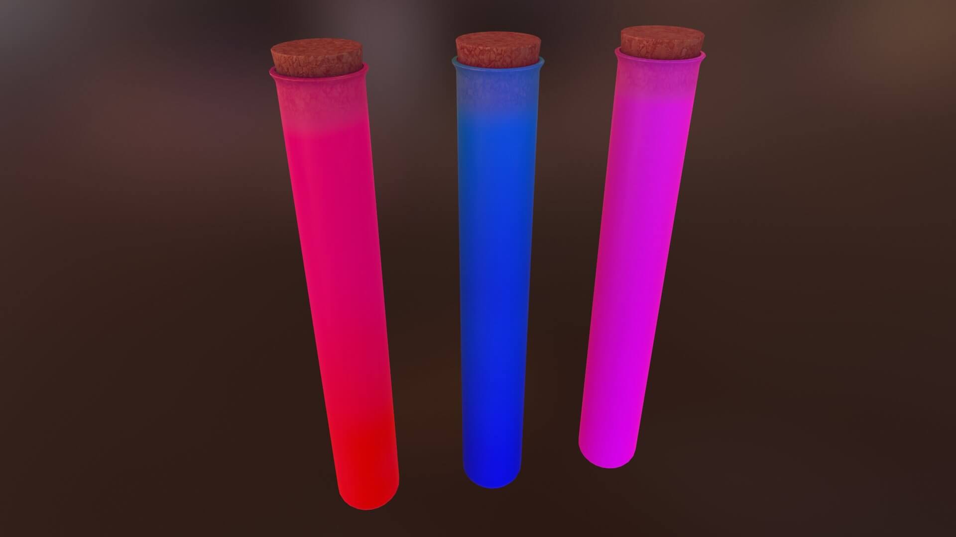 Colored Test Tubes - 3D Model by Grishmanovskij Anton