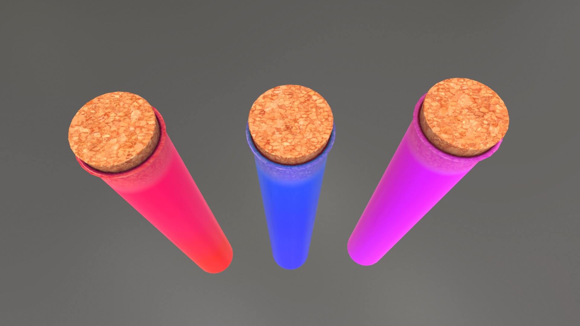 Colored Test Tubes - 3D Model by Grishmanovskij Anton