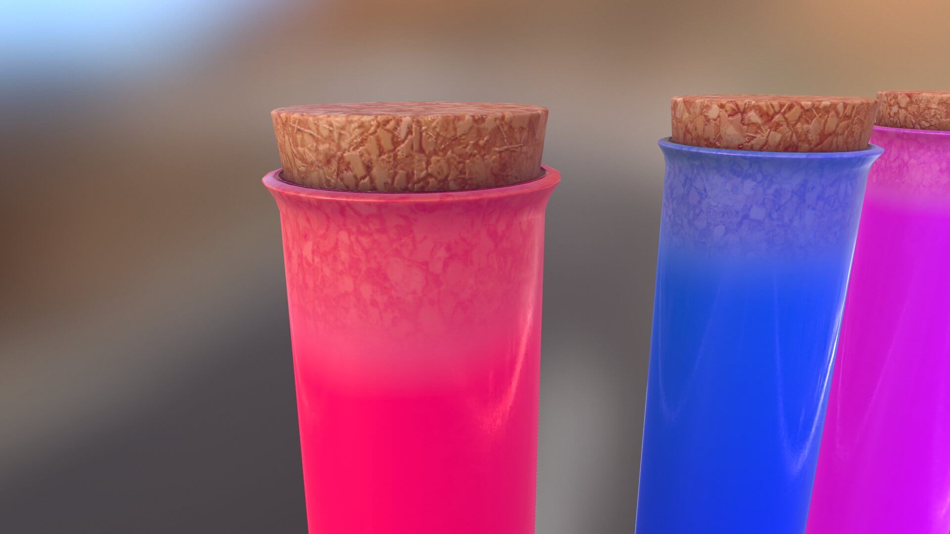 Colored Test Tubes - 3D Model by Grishmanovskij Anton