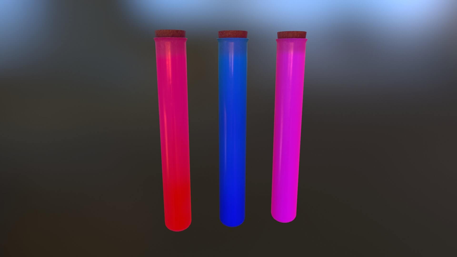 Colored Test Tubes - 3D Model by Grishmanovskij Anton