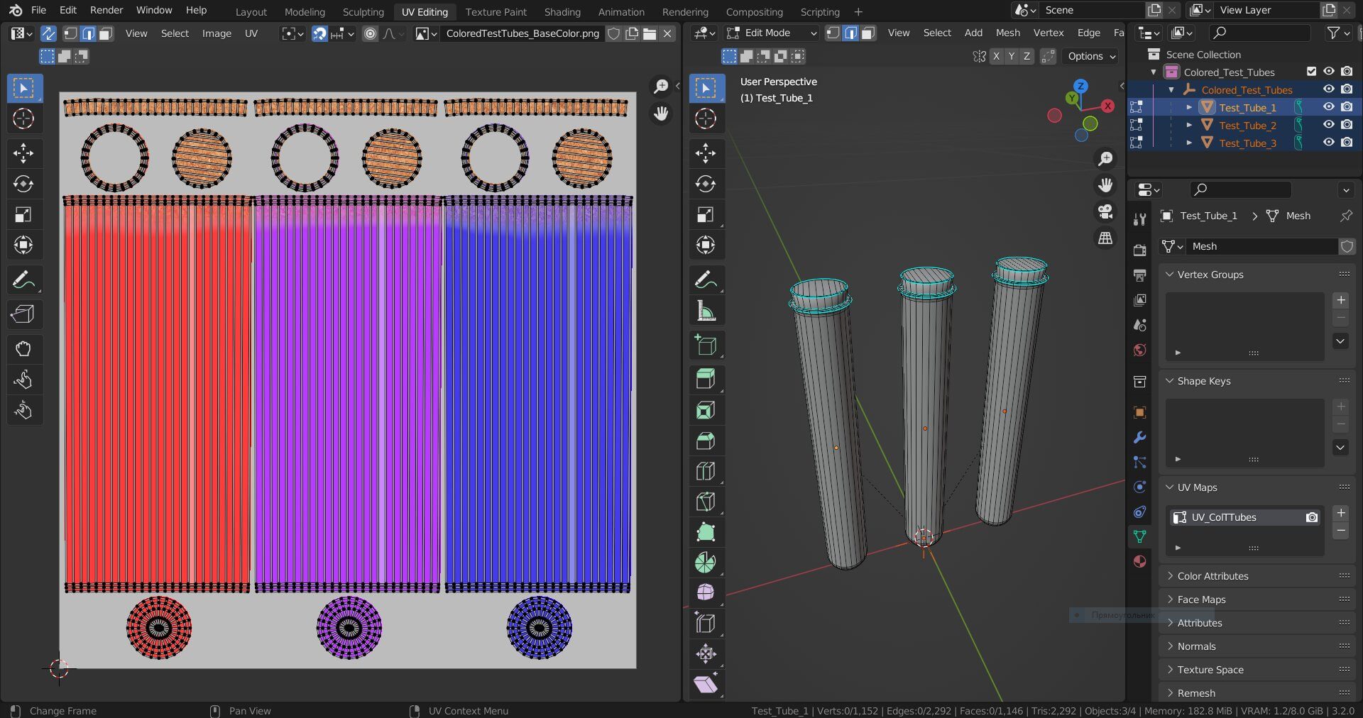 Colored Test Tubes - 3D Model by Grishmanovskij Anton