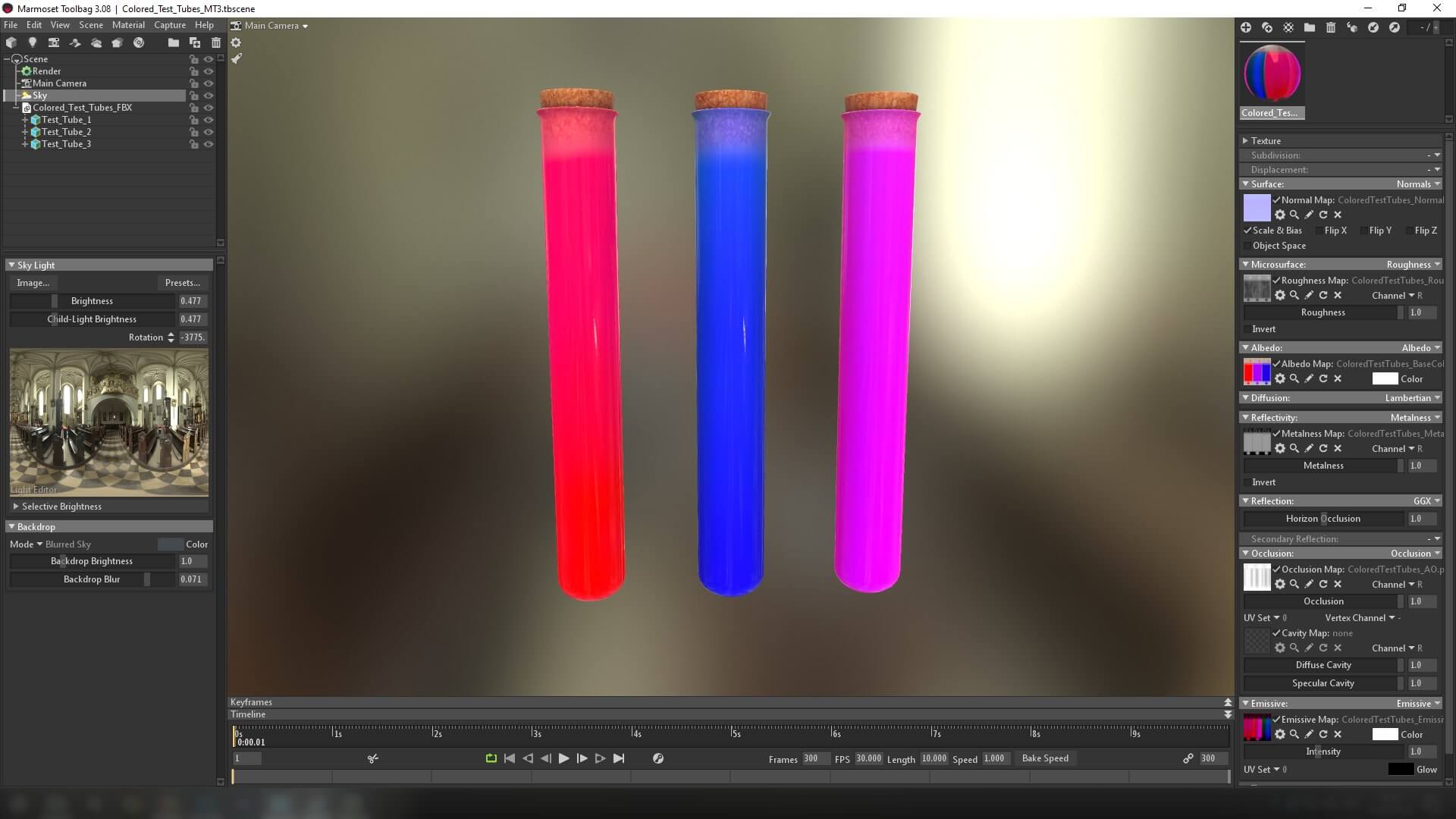 Colored Test Tubes - 3D Model by Grishmanovskij Anton