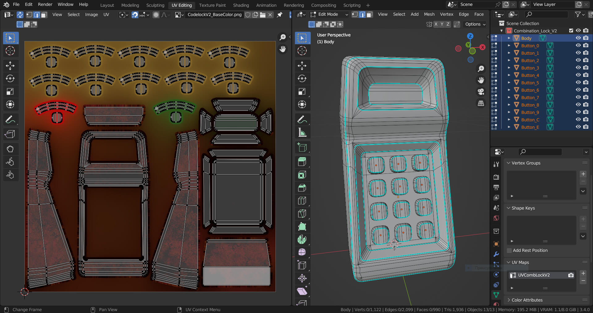 Keypad Lock V2 - 3D Model by Grishmanovskij Anton