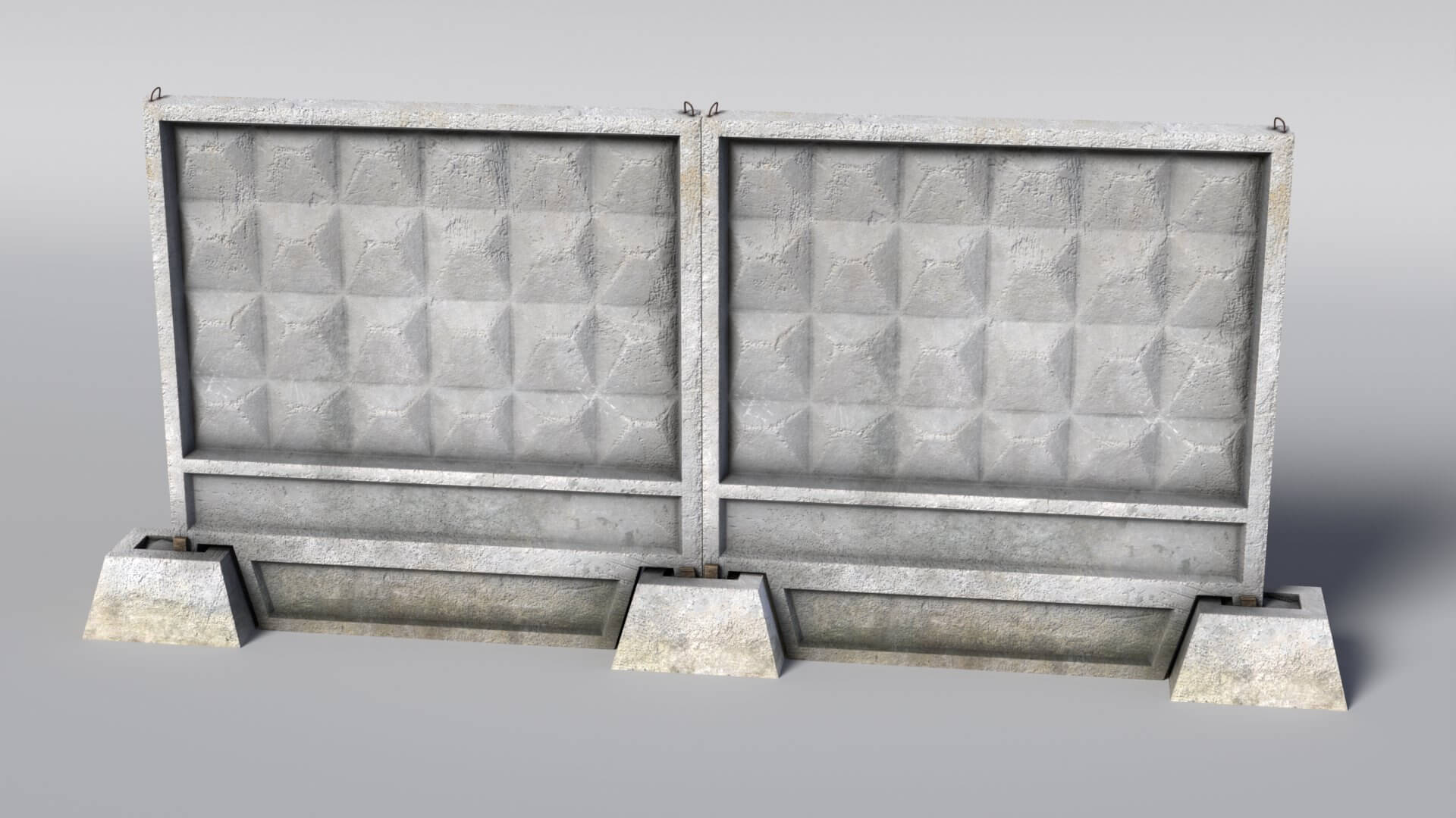 Concrete Fence Panel PO-2M 3D Model by Grishmanovskij Anton